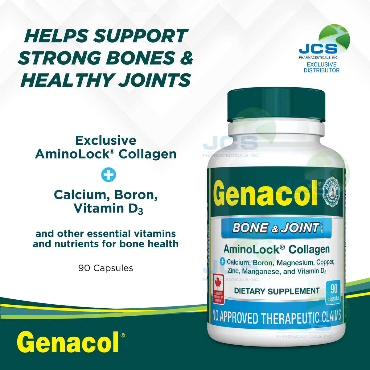 Genacol Bone & Joint AminoLock Collagen with Calcium and Vit D3 – JCS ...