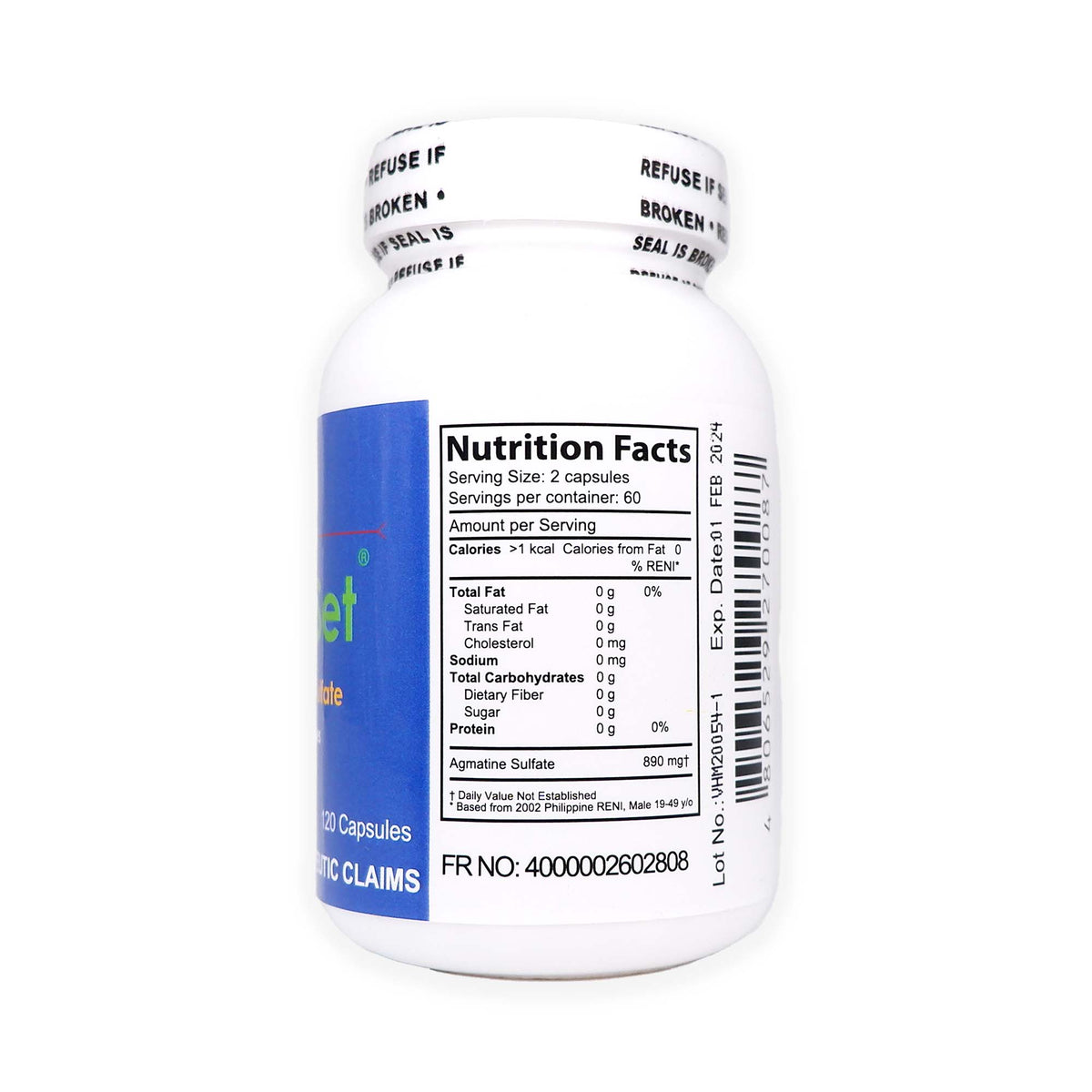 AgmaSet G-Agmatine Sulfate 120 Capsules – JCS Pharmaceuticals