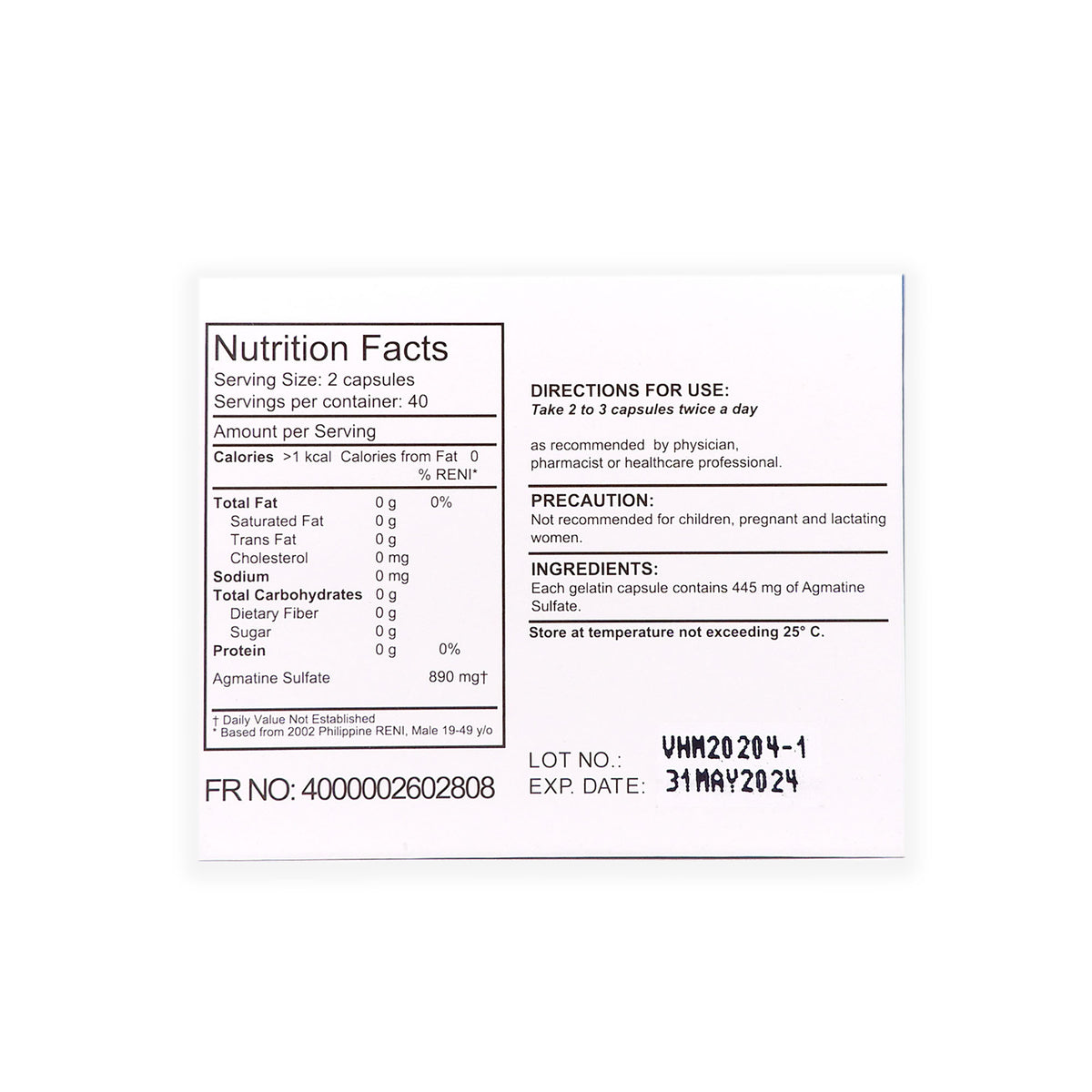 AgmaSet G-Agmatine Sulfate 80 Capsules – JCS Pharmaceuticals